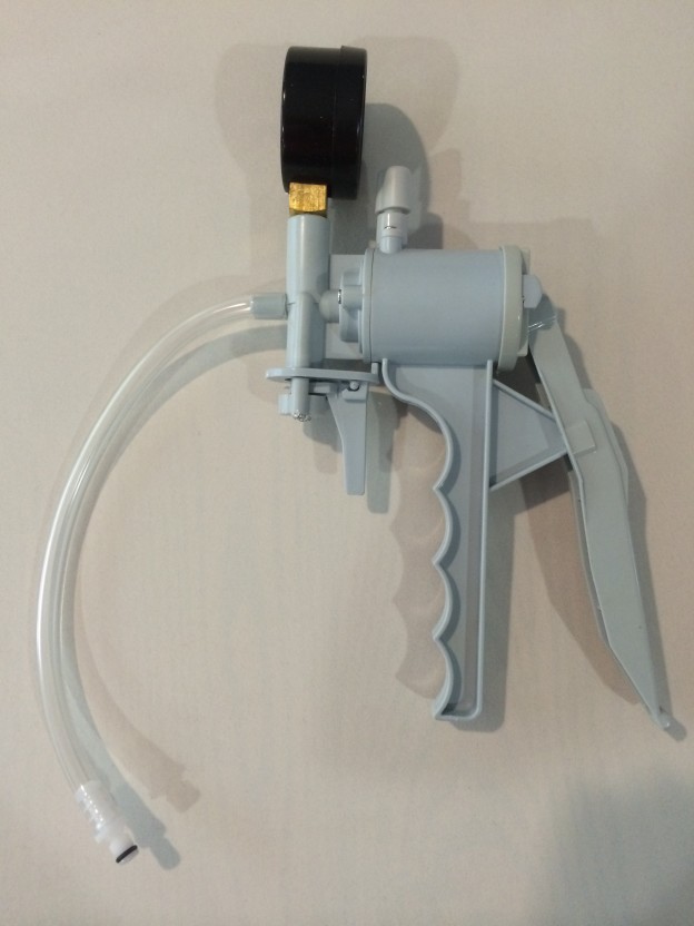 Grey Hand Pump with PVC Tubing & Male Fitting | LG Hanger PE System